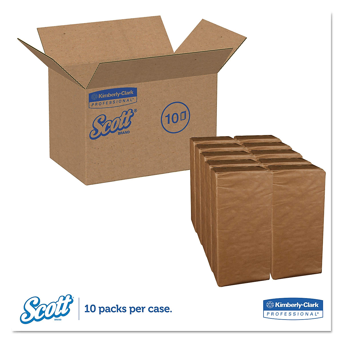 Scott 98200 1/8-Fold Dinner Napkins, 2-Ply, 17 x 14 63/100, White, 250 per Pack (Case of 12 Packs)