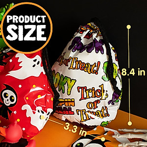 JOYIN 60 Halloween Drawstring Goody Treats Bags for Kids Halloween Trick or Treat Party Favor Supplies, Classroom Candy Goodie Bags