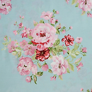 FADFAY Floral Twin XL Sheets 100% Combed Cotton Sheet Sets Pink Flowers Deep Pocket Fitted Sheets Girls Bedding Sets for All-Season (4Pcs, 1 Fitted Sheet, 1 Flat Sheet, 2 Pillowcases)