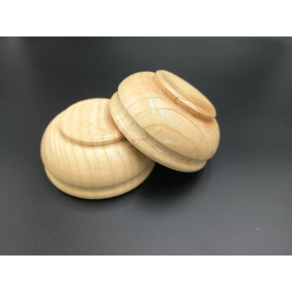 Tubibu Set of 6 Ash Wood Mini Bowls Set, Handmade, Handcrafted Wooden Mini Bowls, Pinch Bowls, Condiment Cups, Salt Cellars, Dip Sauce, Nuts, Candy, Fruits, Appetizer, and Snacks