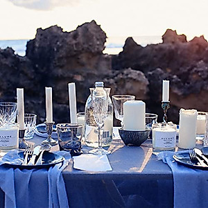 28 Pack Disposable Plastic Tablecloth Rectangle Table Cover 54 x 108 Inches, Disposable Table Clothes for Rectangle Tables Rectangular Plastic Table Cloths for Picnic Camping Party Wedding (Blue)