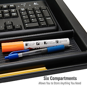 Mind Reader Anchor Collection, Undermount Keyboard Tray and Organizer, Black