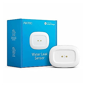 Aeotec SmartThings SmartThings Water Leak Sensor, ZigBee, Battery Powered, Smart Home Hub Compatible