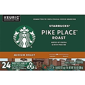Starbucks Pike Place Roast, K-Cup Portion Pack for Keurig K-Cup Brewers, 24 K-Cups (Pack of 2)
