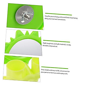 BESPORTBLE Parrot Food Box Food Toy Hanging Food Container Pet Birds Supplies Bird Mirror for Cage Hanging Parrots Feeder Pet Food Containers Birds Feeder Brain Toy Pet Toys Green Plastic