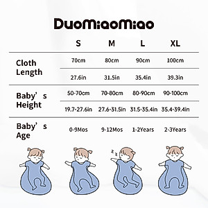 Duomiaomiao Baby Sleep Sack 24-36 Months 100% Cotton 2.5 TOG Winter Baby Wearable Blanket, Warm Quilted Comfy Toddler Sleeping Sack