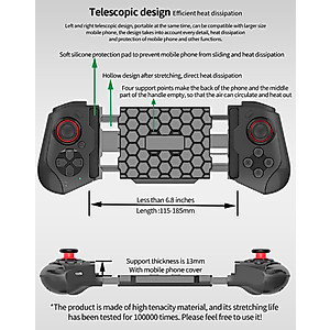 Joso Mobile Game Controller for iPhone, Android, PC, Steam, Direct Play, 15 Hours Playtime, Phone Controller Gamepad Joystick for iPhone 14 13 12 Pro Max, Galaxy S23 S22 Ultra, iPad, Tablet, MFi Games