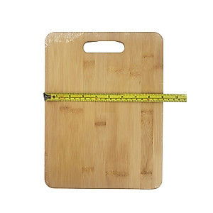 (Set of 12) 12"X9" Bulk Plain Bamboo Cutting Board | For Customized, Personalized Engraving Gifts | Wholesale Premium Chopping Board (With Handle)