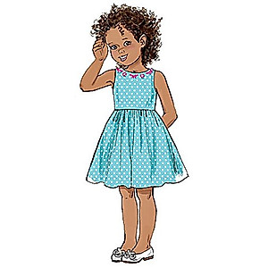 Butterick Patterns 6201, Children's/Girls Dress,Sizes, CDD (2-3-4-5), White