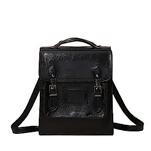 Yoniza Wednesday Addams Backpack Vintage Black Leather Backpack Durable Wednesday Backpack Adjustable Backpack For Women