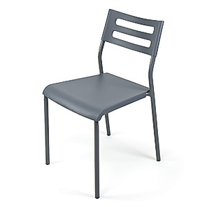 Humble Crew Desk Chair no Wheels, Grey, 16"W x 19"D x 30"H, 200 lbs Max - Lightweight Plastic Chair for Small Spaces - Premium Stackable Minimalist Chair for Office, Dorm, Bedroom, Dining, and More