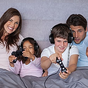 ONIGAL Gaming Headset with Stereo Surround Sound, Gaming Headset with Mic & LED Light Noise Cancelling Over Ear Headphones for 360