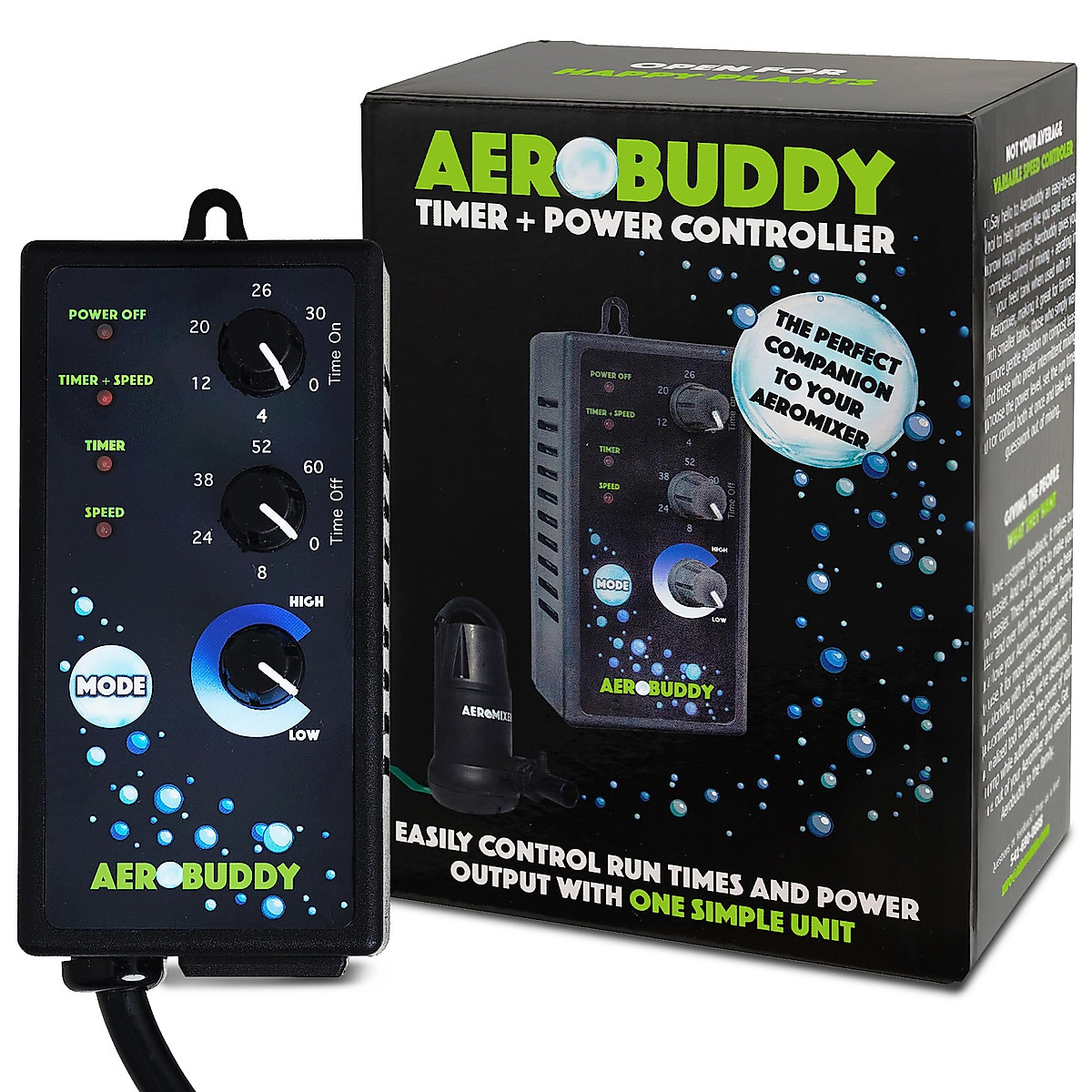 AEROBUDDY Timer + Power Controller - Variable Speed Controller w/ Interval Timer, 30-60min On Off Timer, Speed Controller for Electric Motor, 15Amp Max Power Tool Switch Easy-to-Use w/ AEROMIXER Pumps