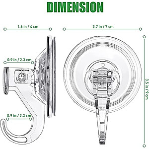 EAMOMORK Suction Cup Hooks for Shower, Large Clear Heavy Duty Suction Cup Hooks, Wreath Hangers for Front Door Window Glass Kitchen Towel Loofah Utensils (4 Packs)