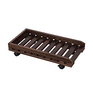 YGCBL Multifunction Portable Hand Trucks,Trolleywood Platform Dolly Transport Roller Dollies Oak Cool Down Computer Host Tray Rack Universal Wheel Living Room 40Kg Capacity, 2 Colors,Brown
