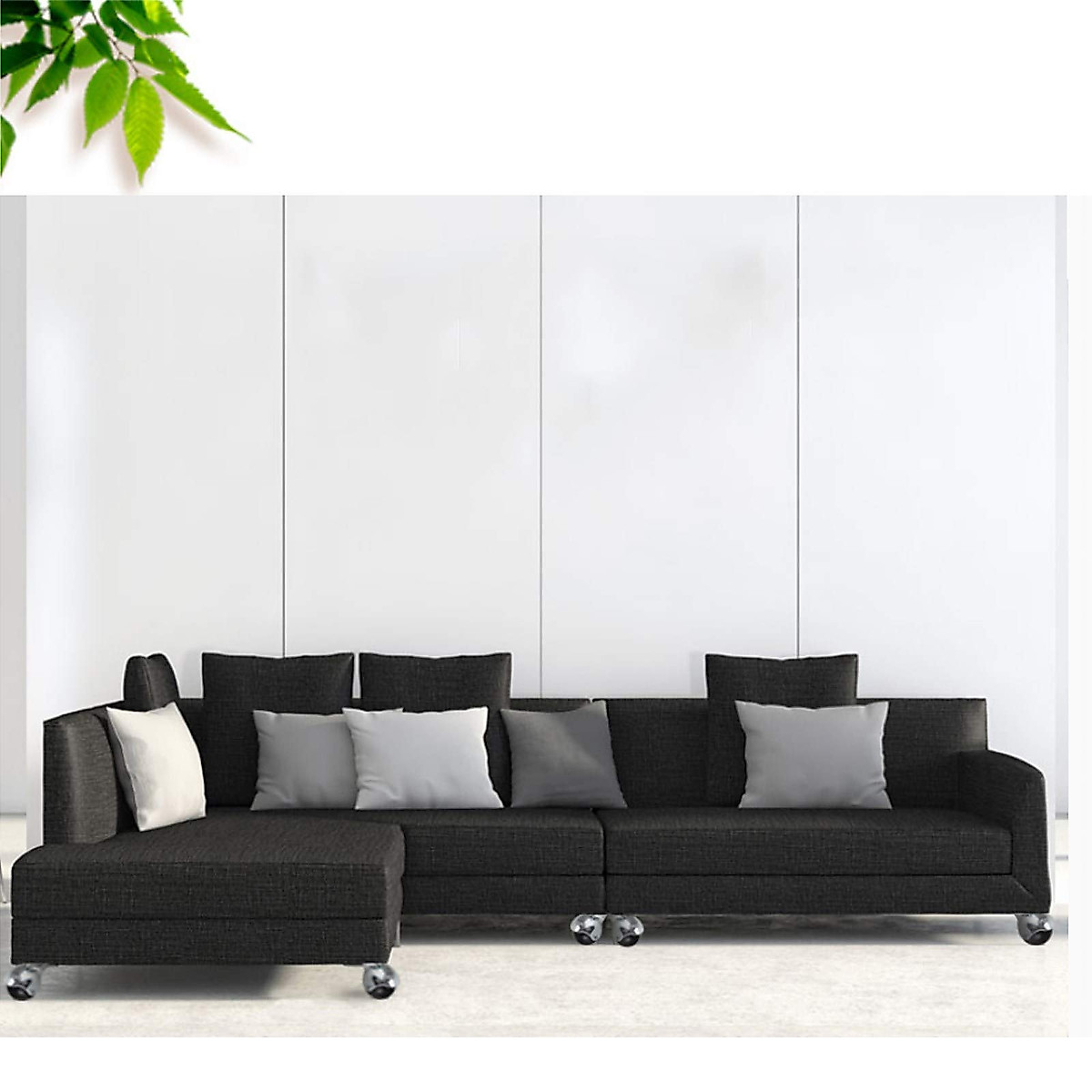 LAxto Wheel Plate Casters 2 inch 50mm Caster Wheels with Ball Sphericaled Stem M8x15 mm Swivel Caster Wheels,Furniture Castors Wheels,for Sofa Baby Carriage Table,4 Pcs