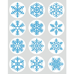 1.5 inch 204 PCS Merry Christmas Stickers Labels Adhesive Decorative Envelope Seals Stickers for Snowflakes Decoration Cards Envelopes Boxes