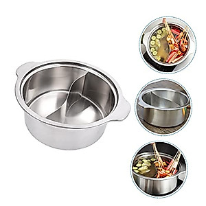 Healeved 1pc Stainless Steel Skewer Pot Rice Cooker Stainless Steel Korean Pots for Cooking Noodle Cooker Korean Shabu Shabu Stainless Steel Sauce Pan with Lid Shabu Hot Pot Non-stick Pot