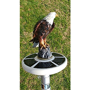 Eagle on Display Flagpole Topper Finial Ball - Hand Painted USA Realistic Lifelike