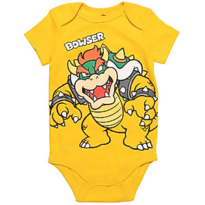 Super Mario Nintendo Luigi Mario Yoshi Infant Baby Boys 5 Pack Cuddly Short Sleeve Bodysuits Multi 12 Months