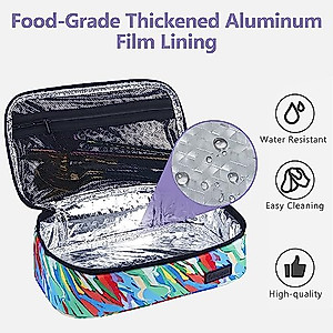 Gloppie Small Lunch Bag Insulated Lunch Box Mini Lunchbox Portable Lunch Cooler Bag Adult Lunch Pail Petty Food Containers Reusable Snack Bag Loncheras Para Hombres Camouflage Watercolor