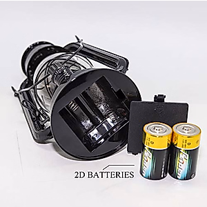 YAKii LED Vintage Lantern Metal Hanging Hurricane Lantern 12 LED Dimmer Switch Cold White Battery Operated Lantern Power Outage Indoor Camping Lighting Outdoor Brooklyn Lantern (Black 2 Pack)