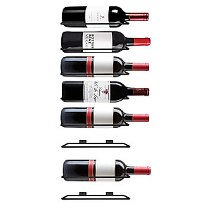Wall Mount Wine Rack Holds 8 Bottles for Wall Hanging Wine Racks Organizer with Screws Display Simple Storage Wall Organization for Wine or Spirits Hanger Dining Room Kitchen Horizontal