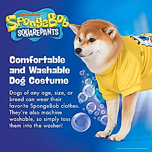 SpongeBob SquarePants for Pets Halloween Tee & Shorts for Dogs - Fun and Cute Halloween Costumes for Dogs - Officially Licensed Spongebob Squarepants Pet Products, Spongebob Dog Outfit