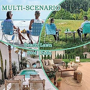 #WEJOY XL Oversized Aluminium Camping Chair Foldable Portable Webbed Lawn Chairs Lightweight Beach Chairs Webbing Beach Chair Off Ground, Outdoor Folding Chair for Concerts, Sports, Painting, Travel