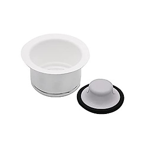 Westbrass CO2195-50 Combo Pack 3-1/2" Wing Nut Twist Style Large Kitchen Sink Basket Strainer and Extra-Deep Collar Kitchen Sink Waste Disposal Flange with Stopper, Powder Coat White