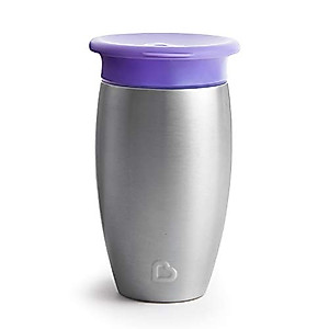 Munchkin® Miracle® Stainless Steel 360 Toddler Sippy Cup, 10 Ounce, Purple