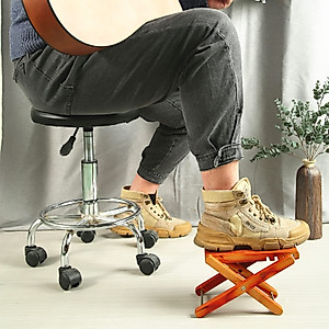 Miwayer Bamboo 4 Gears Adjustable Upscale Guitar Foot Rest Non-Slip Foot Stool Foldable Footrest from 4.5" up to 8"，Accessory for Classical Acoustic Guitar Part