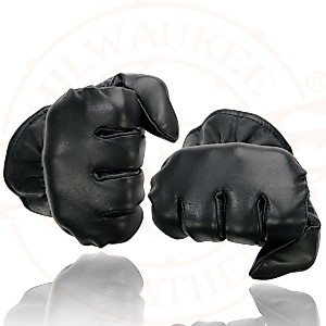 Milwaukee Leather SH734 Men's Black Thermal Lined Leather Motorcycle Hand Gloves W/Sinch Wrist Closure - Large