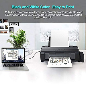 USB Printer Cable 10FT/3Meter Compatible with HP ENVY 5055 6455 6255 6055 7155 7855 8028,OfficeJet Pro 9015 9025 8025 8035 5255 8710 6968 6978,LaserJet Pro M479fdw M404dn M130fw M402n,DeskJet 3755