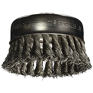 BOSCH WB510 4-Inch Knotted Carbon Steel Cup Brush, 5/8-Inch x 11 Thread Arbor