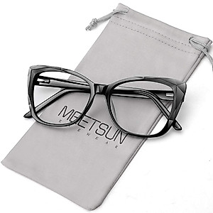 MEETSUN Blue Light Blocking Glasses for Women Anti Eyestrain Filter Blue Ray Computer Game Glasse&UV/Reduce Glare Lens (Black Frame)
