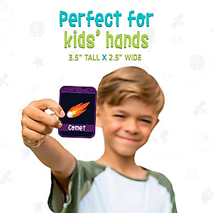 merka 90 Pack Science Flash Cards- Solar System for Kids, Human Body and Geography, Picture Cards for Kids’ Learning, Word Travel Games for Summer Vacation, Homeschool Supplies