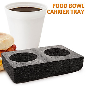 Zerodeko 2pcs Takeaway Cup Holder Packing Bowl Tray Drink Carrier for Bowl Packing Tray Outdoor Couch Bowl Holder Trays Picnic Bowl Drink Cup Epe Pearl Cotton Coffee