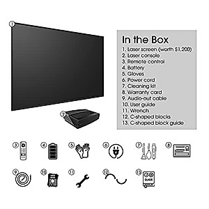 Hisense 100L5G-DLT100B 4K UHD Ultra-Short Throw Laser TV 100" High Gain ALR Screen, 2700 lumens, Compatible with Dolby Atmos, Google Assistant and Chromecast Built-in, Compatible with Alexa