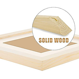 Picture Frames 10x10 Grain Nature Solid Wood 2 Pack for Wall Mount and Tabletop Display