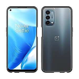 Orzero Case Compatible for OnePlus Nord N200 5G, Solid Acrylic Back Cover TPU Frame Scratch Resistant Shock Absorbing Body Protection Phone Case - Black