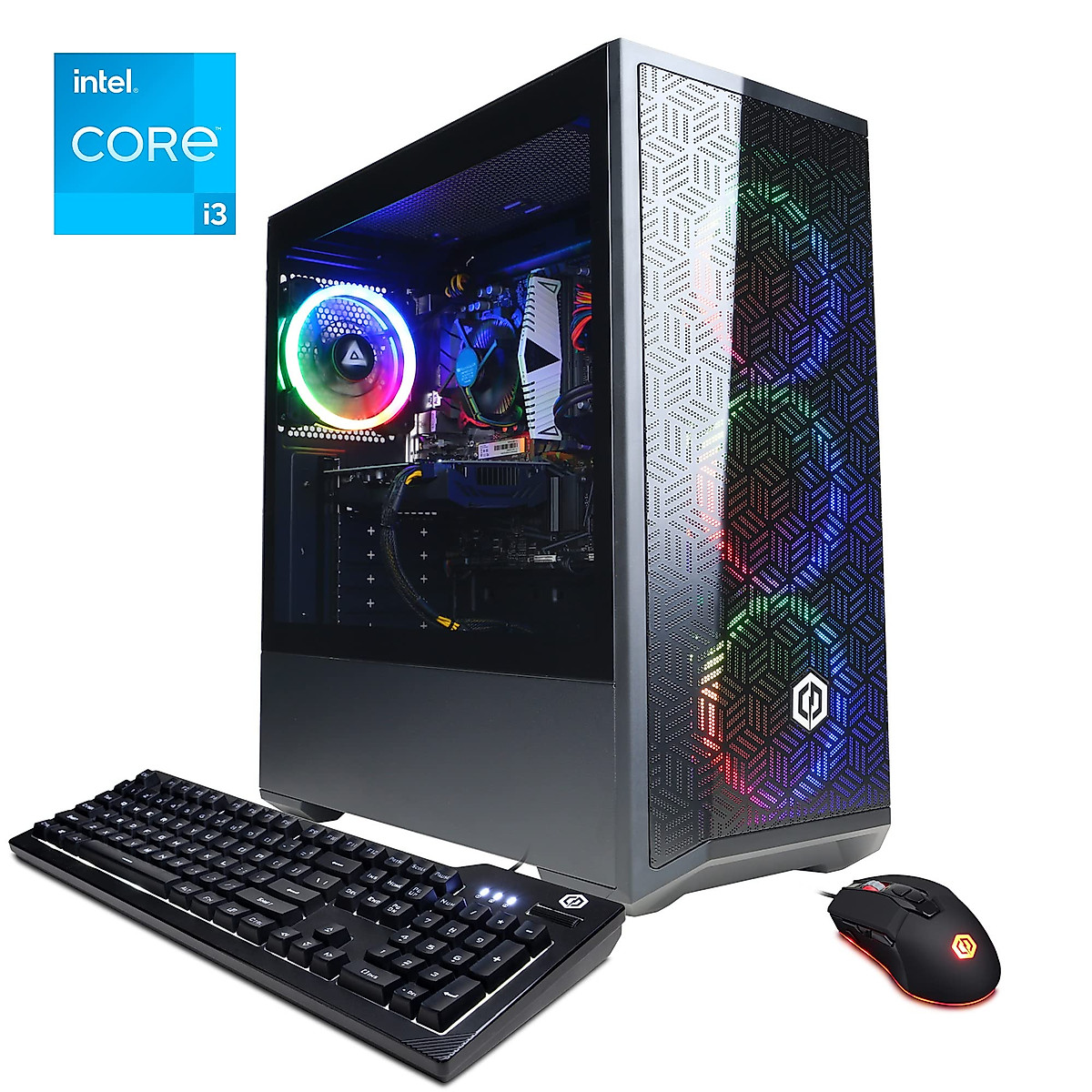 CYBERPOWERPC Gamer Xtreme Gaming PC, Intel Core i3-12100F 3.3GHz, AMD RX 6500 XT 4GB, 8GB DDR4, 500GB NVMe PCIe SSD, WiFi & Win 11 Home (GXi8800A6), Black