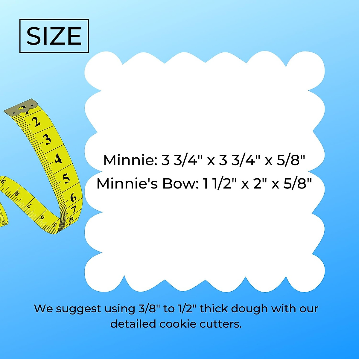 MINNIE MOUSE AND HER BOW CARTOON CHARACTER SET OF 2 SPECIAL OCCASION COOKIE CUTTERS 3D PRINTED MADE IN USA PR1539