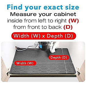 Xtreme Mats - Waterproof Under Sink Mat Shelf Liner Cabinet Liner for Kitchen & Laundry Cabinets (Gray 34" 1/4 x 22 1/4) Kitchen Cabinet Shelf Protector Flexible Under Kitchen Sink Drip Tray Liner