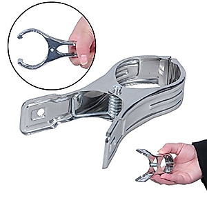 AKOAK 6 Pieces Stainless Steel Beach Bath Towel Quilt Clips - Jumbo Size - Keep Your Towels From Blowing Away