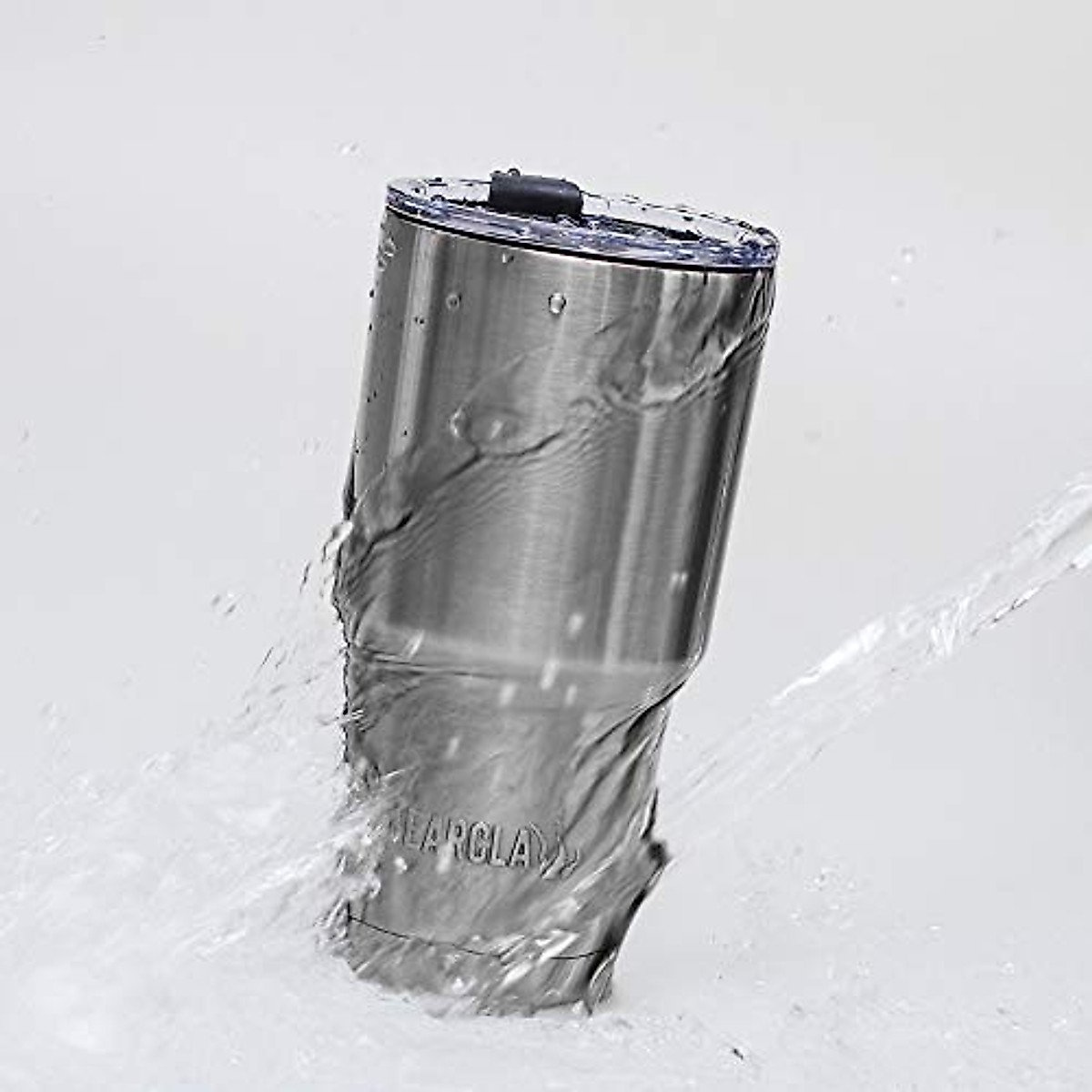 MalloMe BEARCLAW Insulated Tumbler With Handle & Straw - Stainless Steel Tumblers Coffee Travel Mug - Reusable Insulated Cup for Water with Brush, 2 Lids & Straws - Splash-Proof 30 Oz Silver