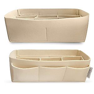 AlgorithmBags Designed for LV Artsy MM GM | Luxury Purse Organizer Insert, 2.5mm Felt Beige Liner Shaper (Cream, MM)
