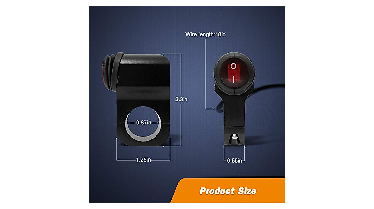 ATV Light Switch 12V Waterproof Handlebar Toggle Switch for Motorcycles