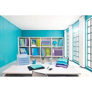 Exacompta 263 x 263 x 335 mm Linicolor Ecobin Waste Paper Bin, Royal Blue Translucent