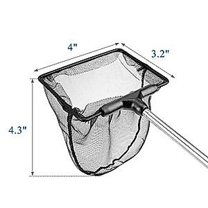 Mogoko 4.3 Inch Fine Mesh Telescopic Aquarium Fish Net with Extendable 11-19 inch Long Handle for Fish Tank